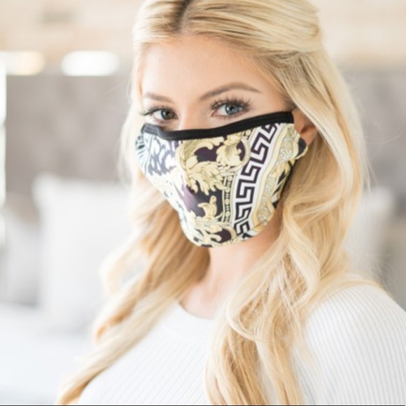 Accessories | In Stock Fast Ship Black Gold Fashion Face Mask | Poshmark